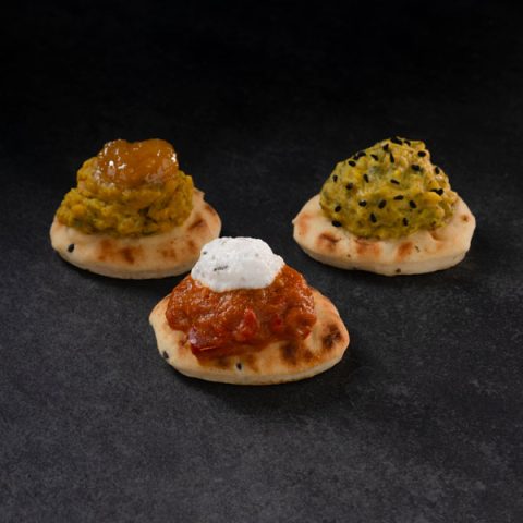 Mini Topped Naan Bread Selection | Vegan Canapés